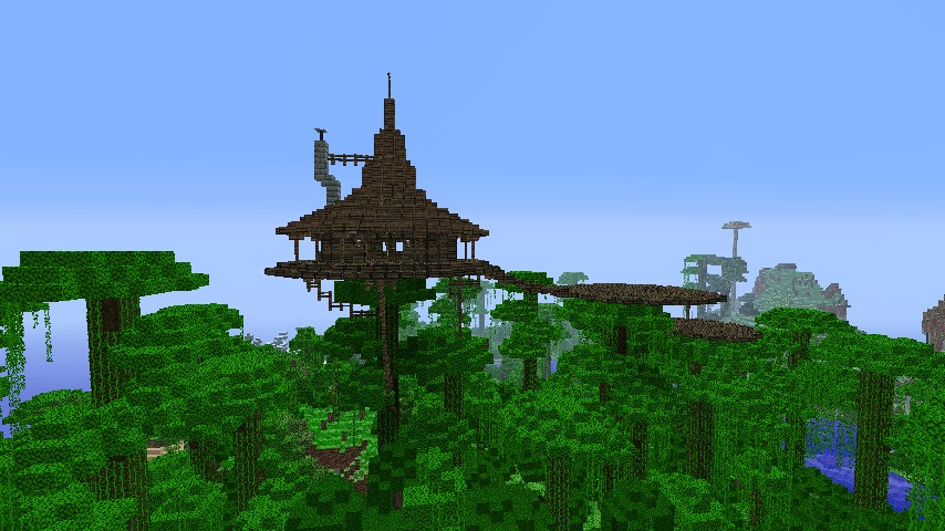 Jungle Village, huts on tree-tops~ Minecraft Map