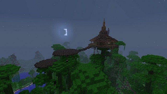 Jungle Village, huts on tree-tops~ Minecraft Map