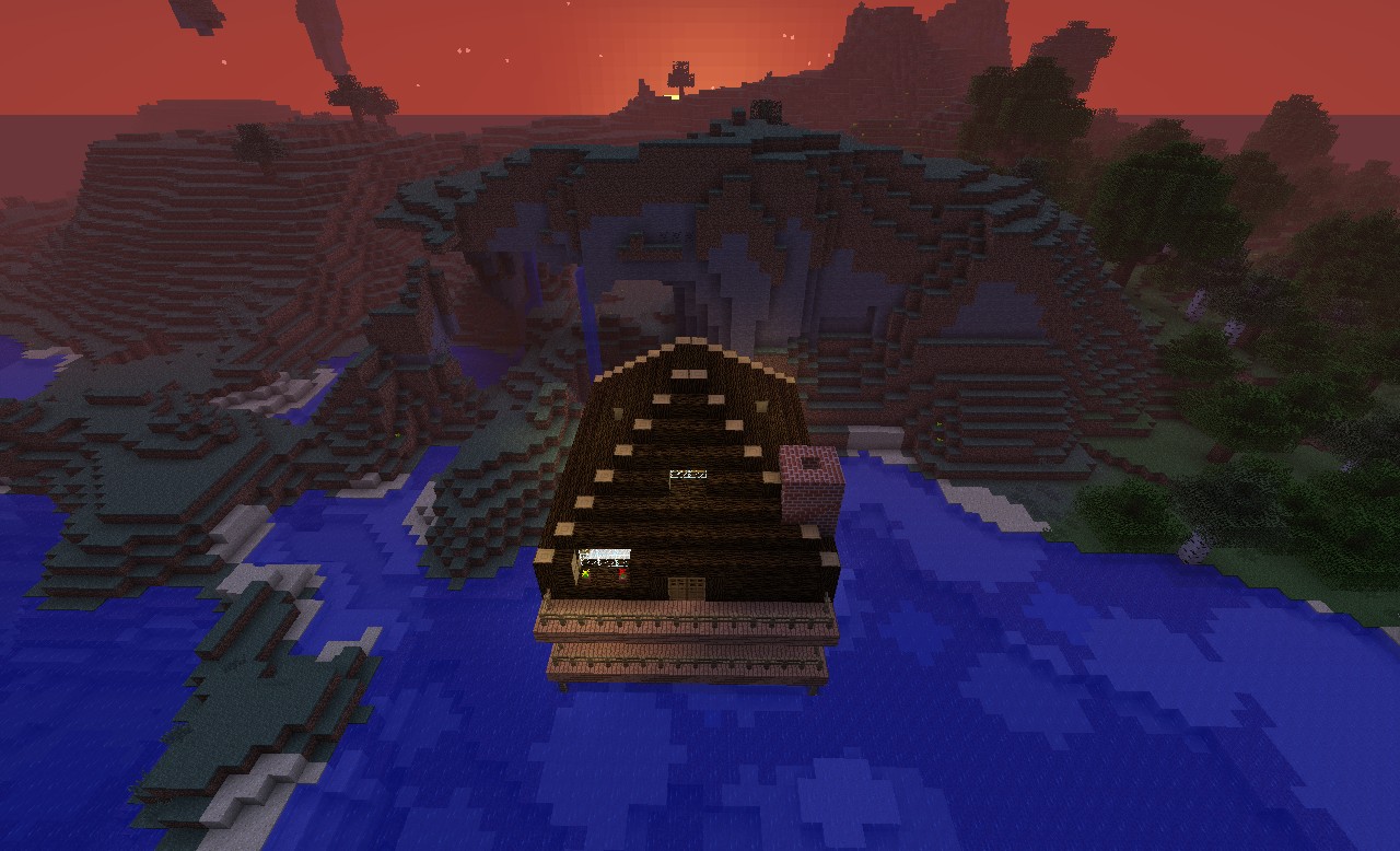 A Cozy Cabin House on the Water Minecraft Map