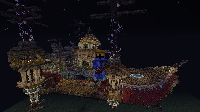 ORIGINAL {STEAM-PUNK} BUILD Flying Theater Boat 'PRIMA VISTA' Minecraft Map