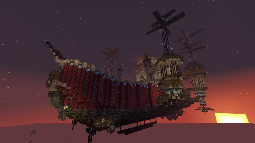 ORIGINAL {STEAM-PUNK} BUILD Flying Theater Boat 'PRIMA VISTA' Minecraft Map