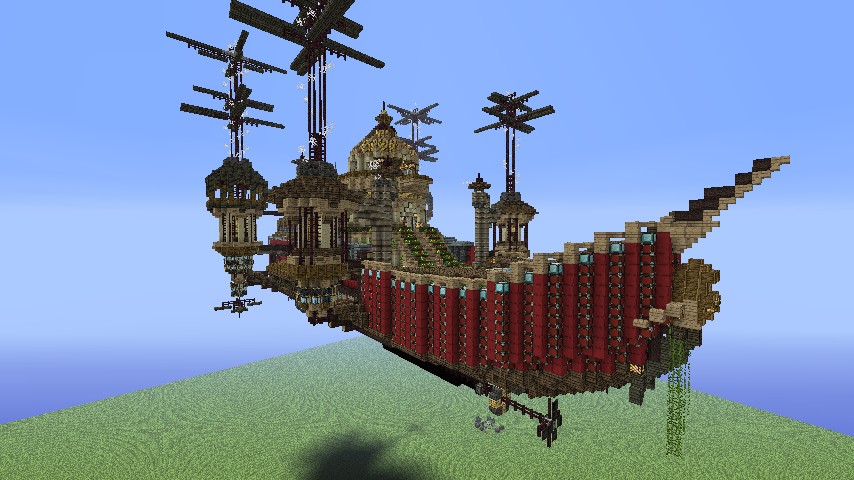 ORIGINAL {STEAM-PUNK} BUILD Flying Theater Boat 'PRIMA VISTA' Minecraft Map