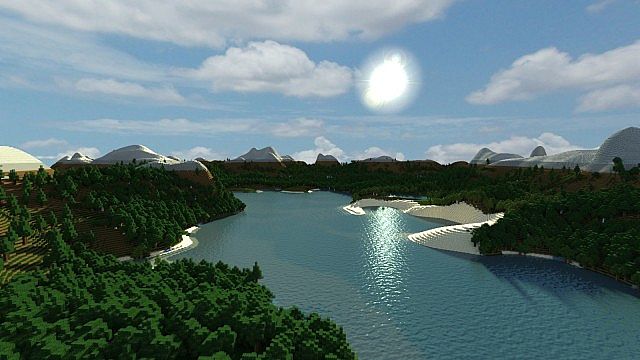 Custom Terrain: Norwegian fjord and mountains Minecraft Map
