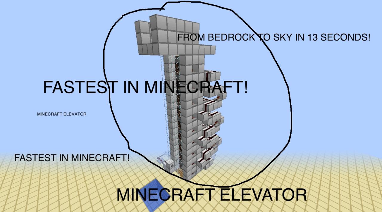 Fast Piston Elevator [FASTEST IN MINECRAFT] Minecraft Map