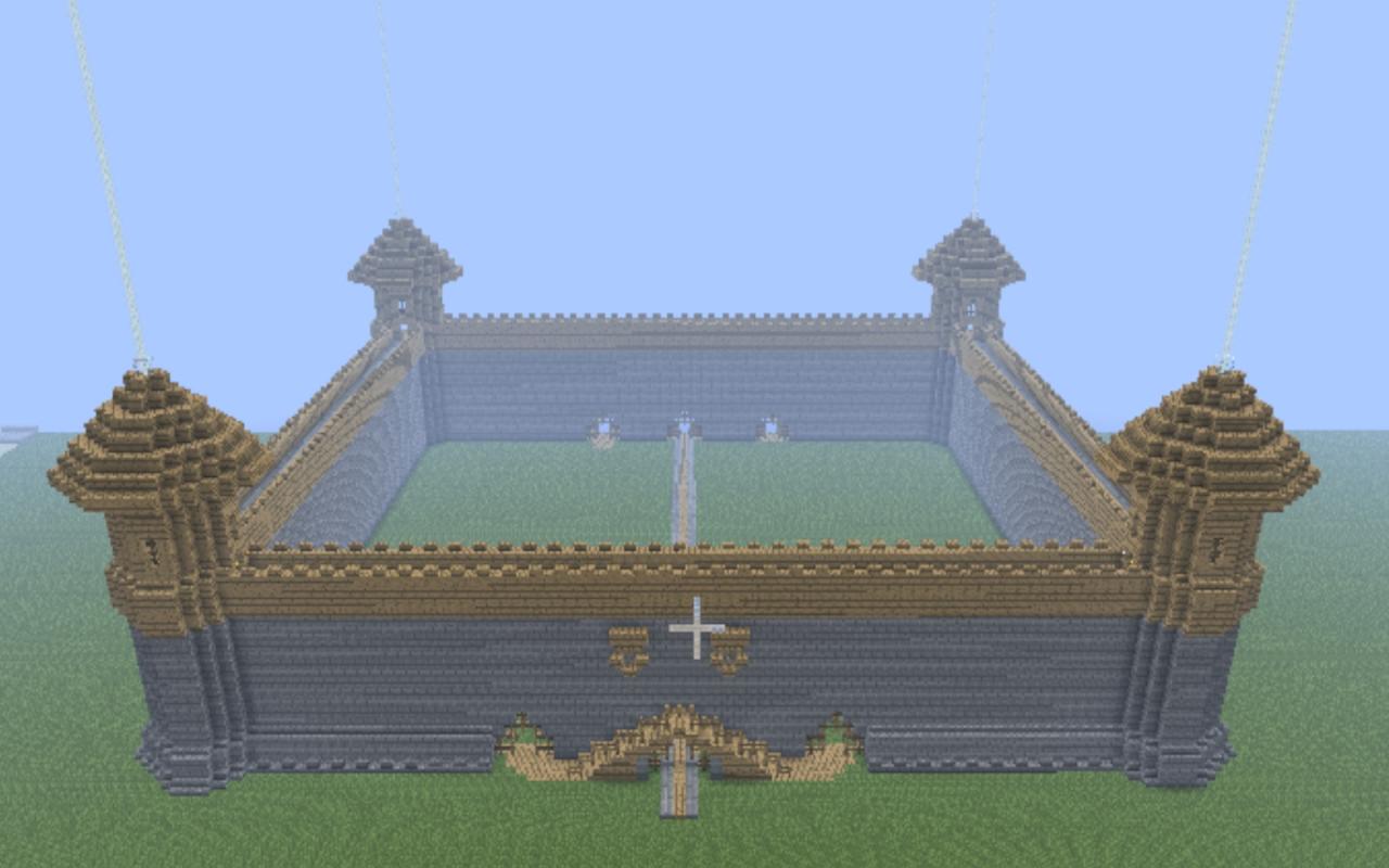 Square castle walls Minecraft Map