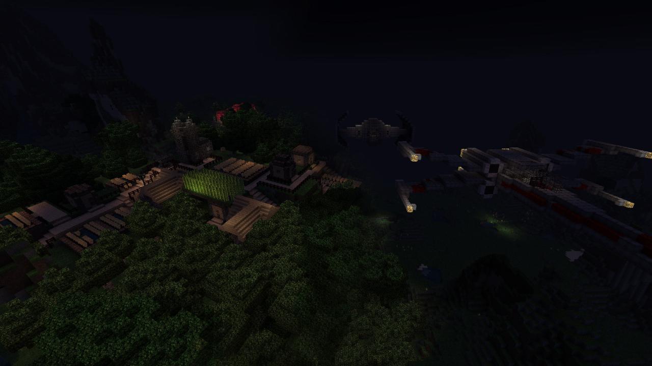 Star Wars [X-Wing] and tree-house Minecraft Map