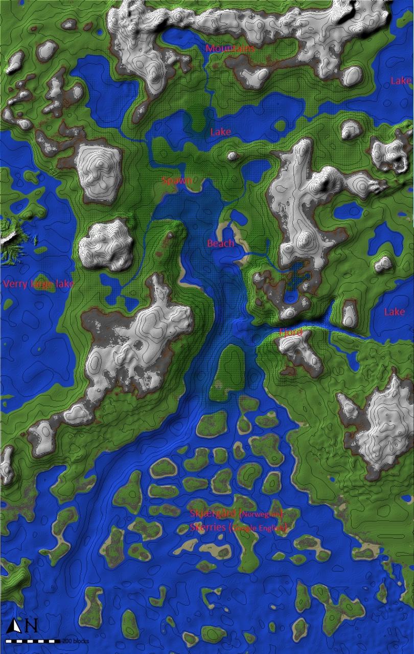 Custom Terrain: Norwegian fjord and mountains Minecraft Map