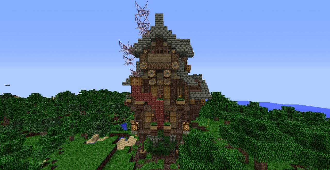 Medieval house #2 [Steampunk theme] (Now with schematics). Minecraft Map