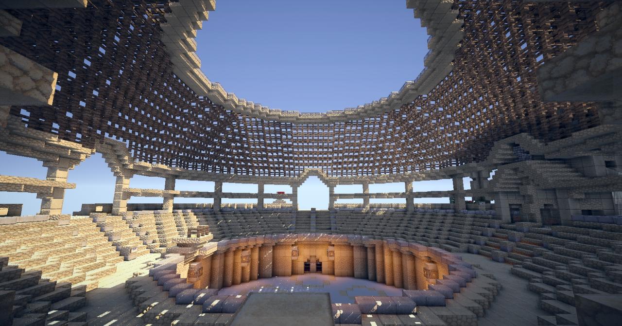 Roman Spleef Arena Gardens Minecraft Map