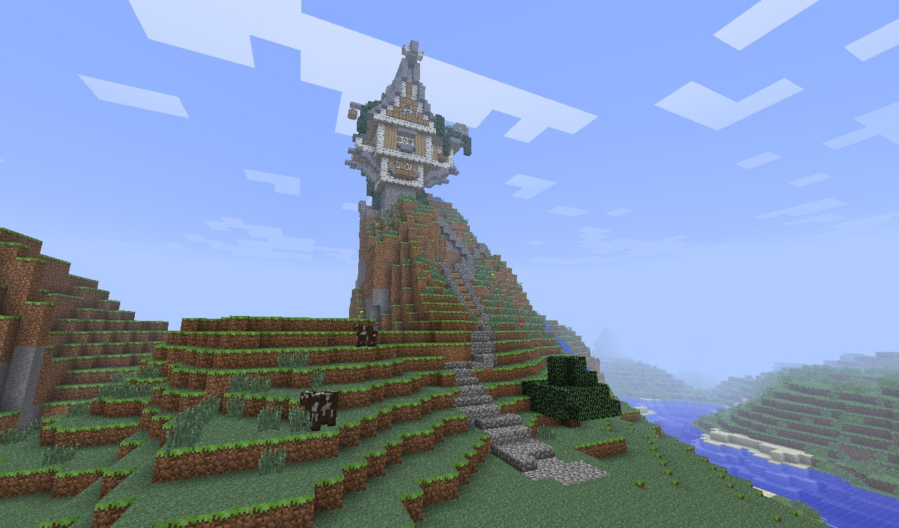 Modernized medieval hill house Minecraft Map
