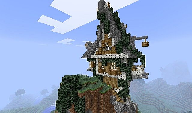 Modernized medieval hill house Minecraft Project