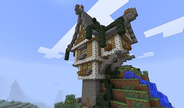 Modernized medieval hill house Minecraft Map