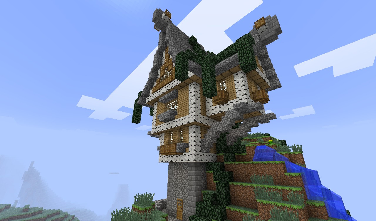 Modernized medieval hill house Minecraft Map