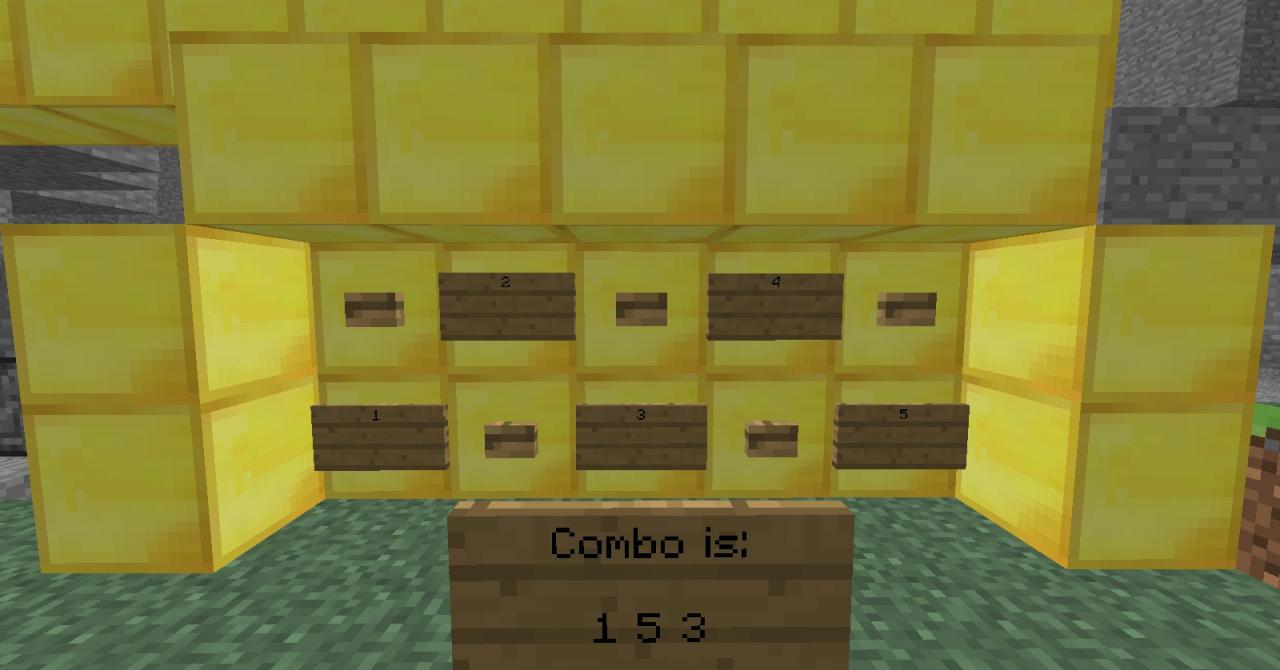 5-Digit redstone combo lock Minecraft Map
