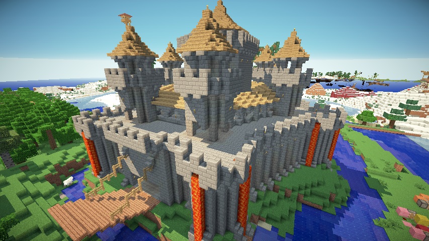 Detailed hexagonal castle Minecraft Map