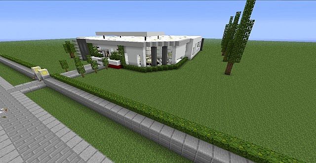 Modern house 1: RED WHITE & BLACK Minecraft Map