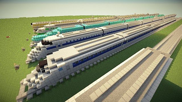 Nozomi 500 系 Series Shinkansen Train 新幹線 Minecraft Map
