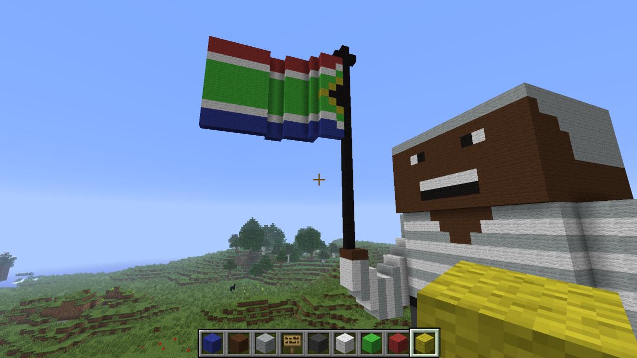 Nelson Mandela holding South African flag,R.I.P Nelson Minecraft Map