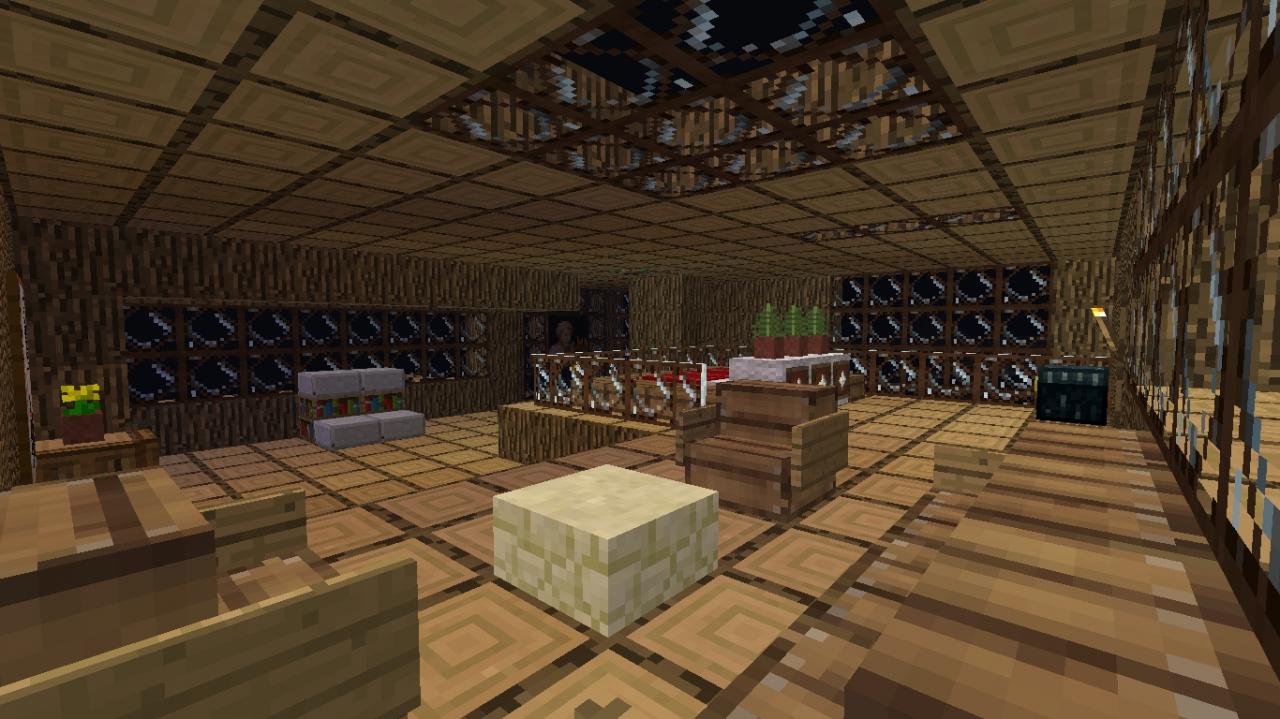 Wooden modern house. Minecraft Map