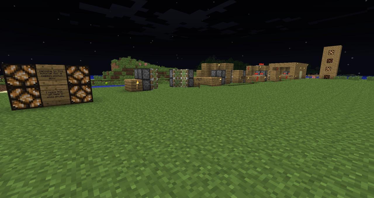 Hidden Piston Door Tutorial! Minecraft Map