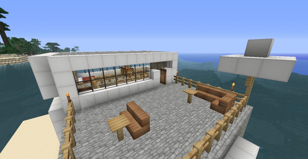 Modern House On Water Minecraft Map