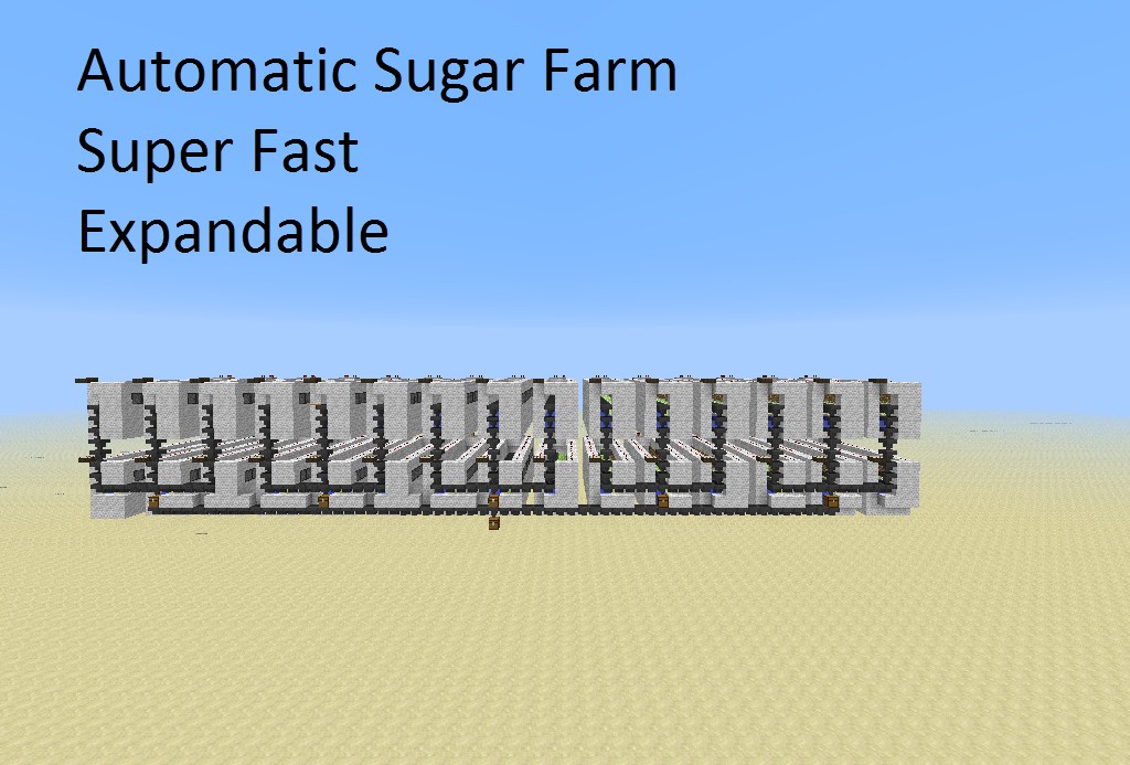 Automatic Sugar Cane Farm [Super-Fast, Expandable] Minecraft Map