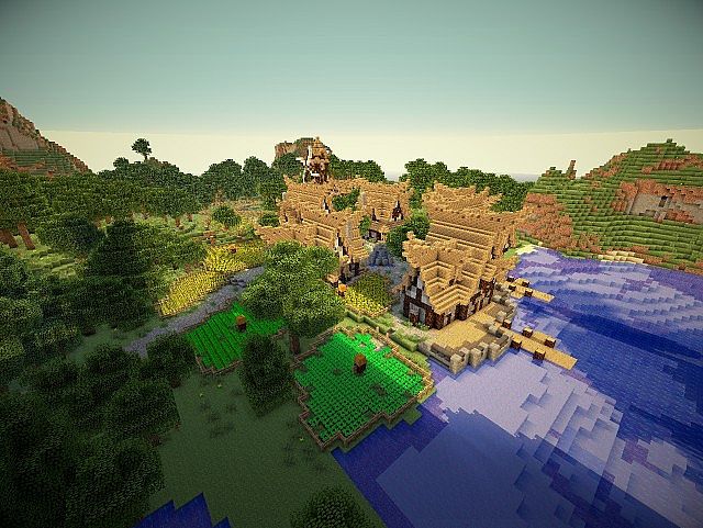 Helmton, a small farming village. Minecraft Map