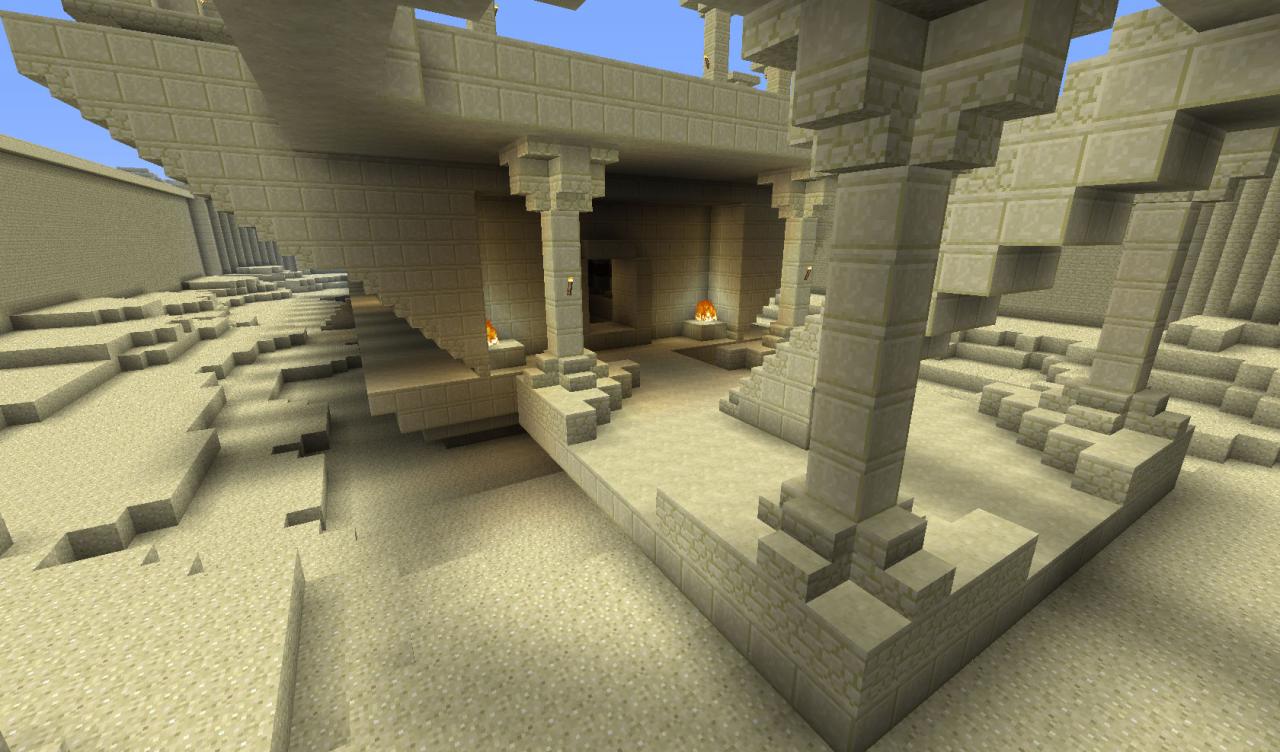 Sand Temple PVP Team Fortress MAP Minecraft Map