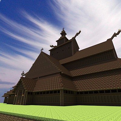 Viking Stave Church Temple 10th Century Minecraft Map