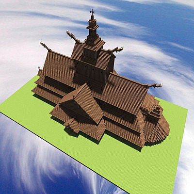Viking Stave Church Temple 10th Century Minecraft Map