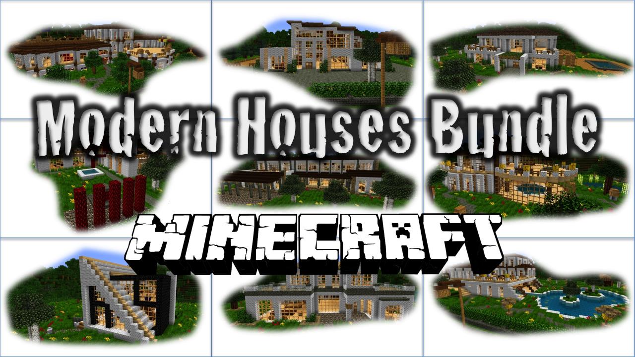 Modern Houses Bundle, 10 Houses Minecraft Map