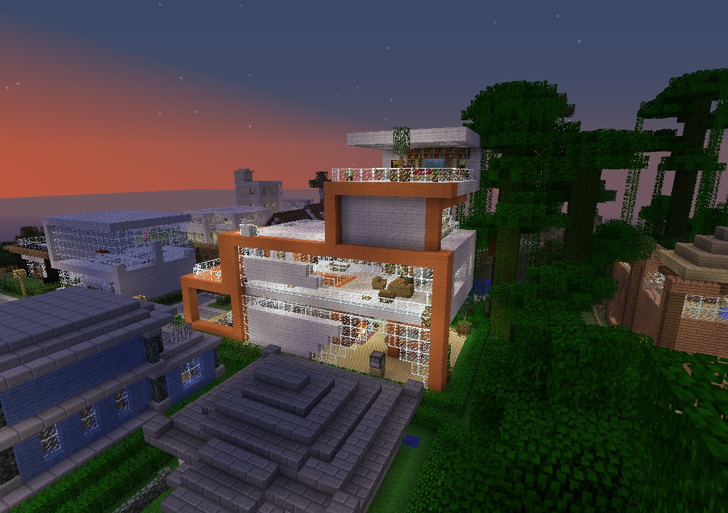 Modern House with presentable Art Gallery Minecraft Map