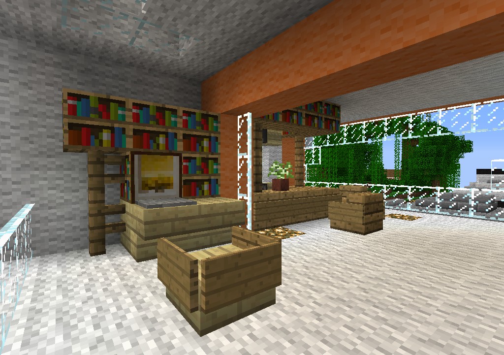 Modern House with presentable Art Gallery Minecraft Map