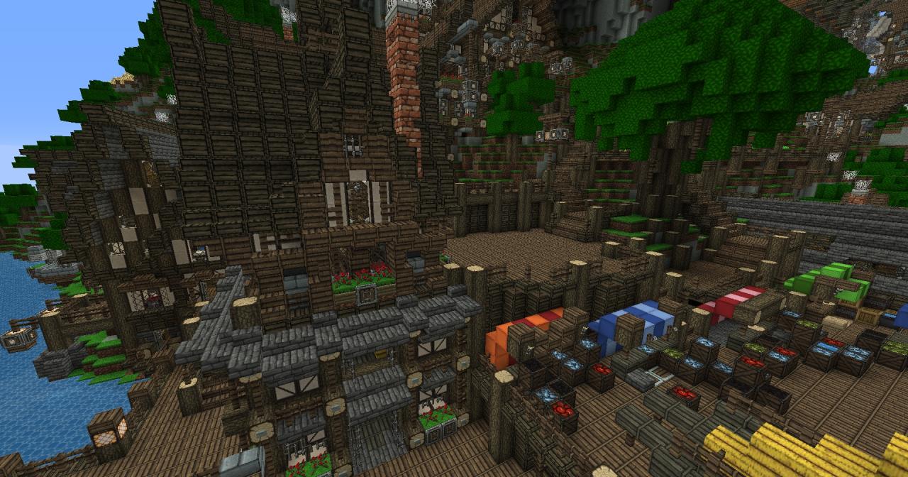 Neliodar - The Waterfall Steam-Punk City Minecraft Map