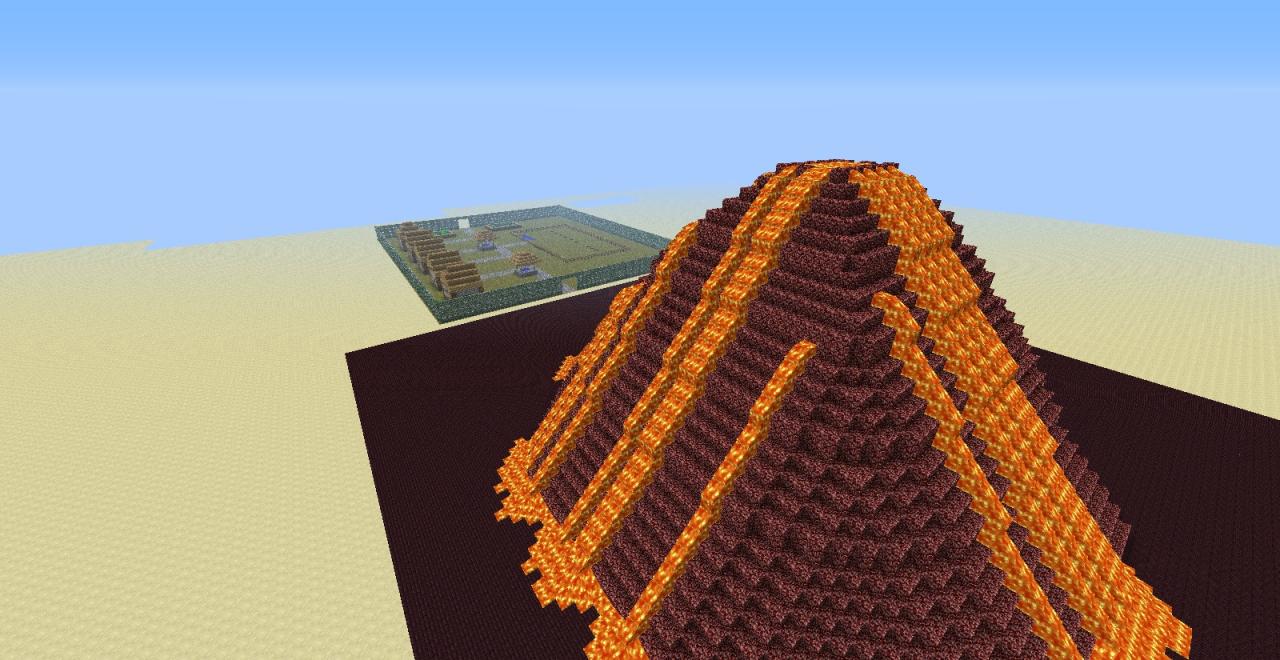 Giant Volcano & Village Minecraft Map