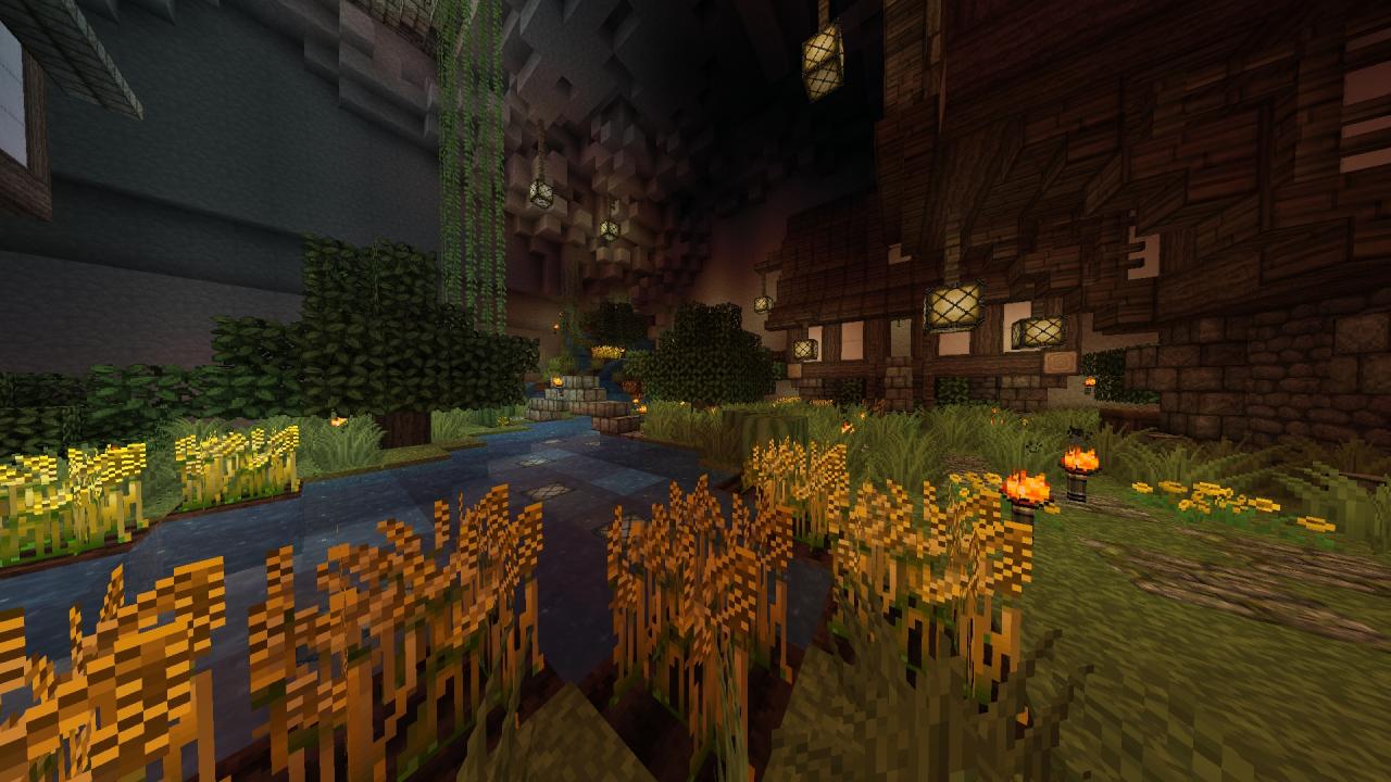 Medieval underground village Minecraft Map