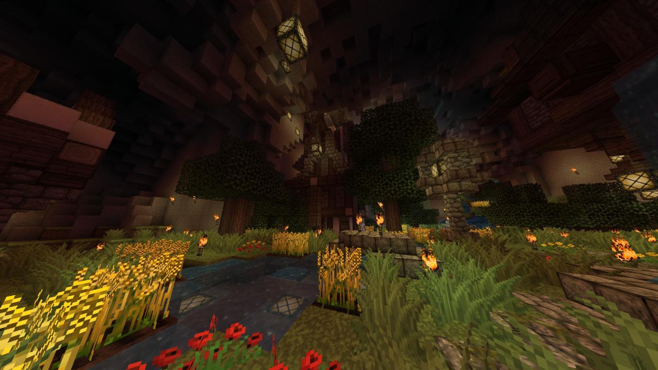 Medieval underground village Minecraft Map