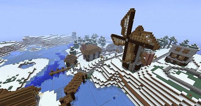 Small Snowy Town Minecraft Map