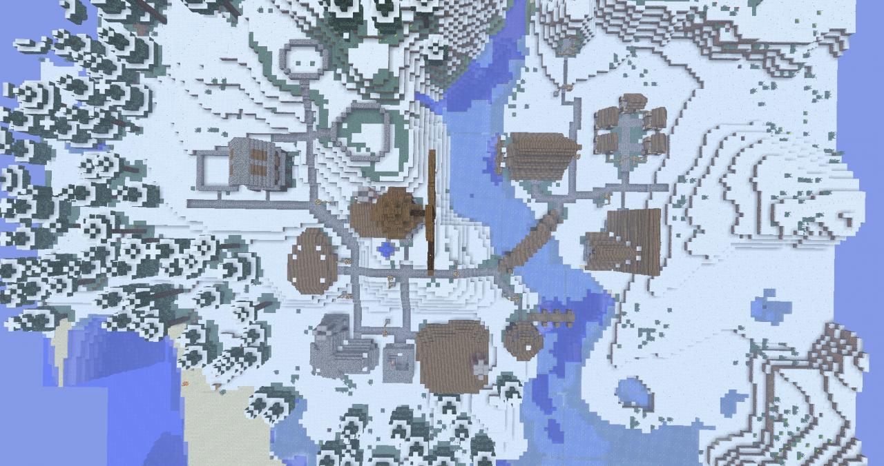 Small Snowy Town Minecraft Map