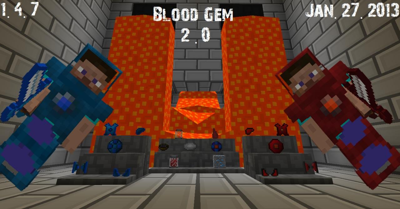 BloodGem 2.0|Updated for 1.4.7| No more BUGS! Minecraft Mod
