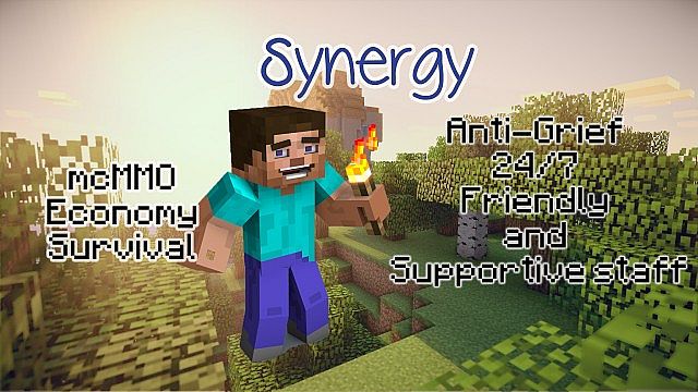 Synergy FreeBuild | mcMMO | Survival | Ranks | mmoRPG Minecraft Server