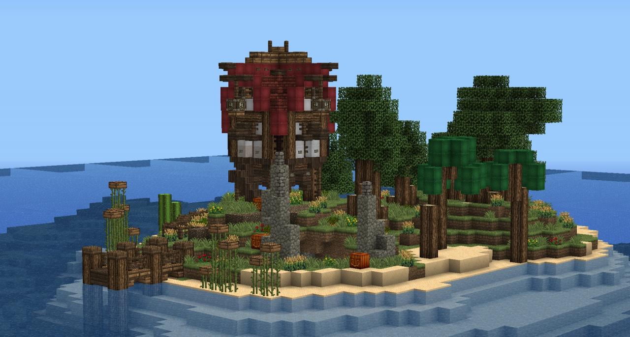Tropical island - TimeLapse [Download and Schematic included] Minecraft Map