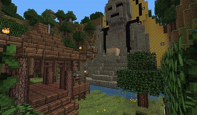 Buddha in the Forest and Small Asian Temple Minecraft Map