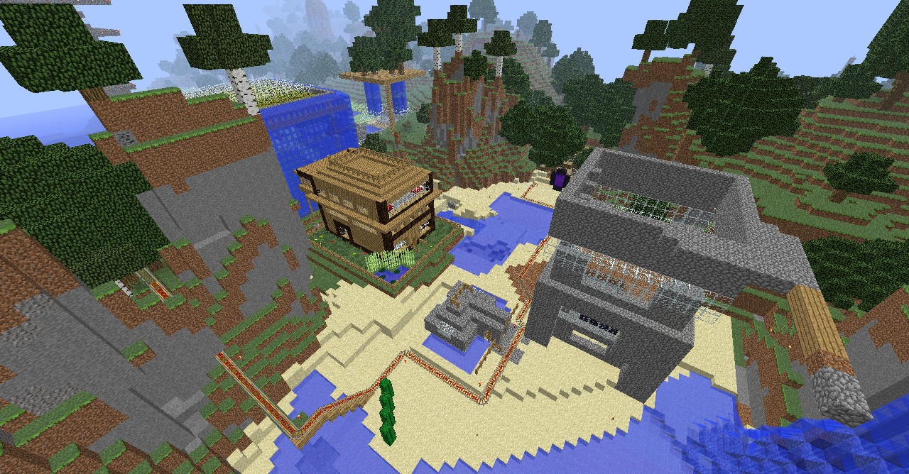 Amazing world, with lots of cool buildings, Castles, rail system, and ...