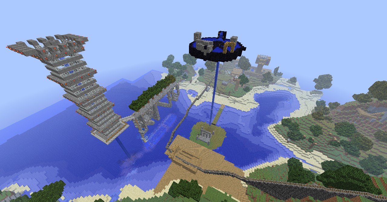 Amazing world, with lots of cool buildings, Castles, rail system, and ...