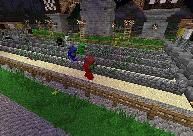 The Zombie Race Track (Working and powered by Redstone) Minecraft Map
