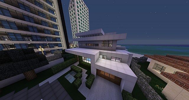 Modern Waterfront House Minecraft Map