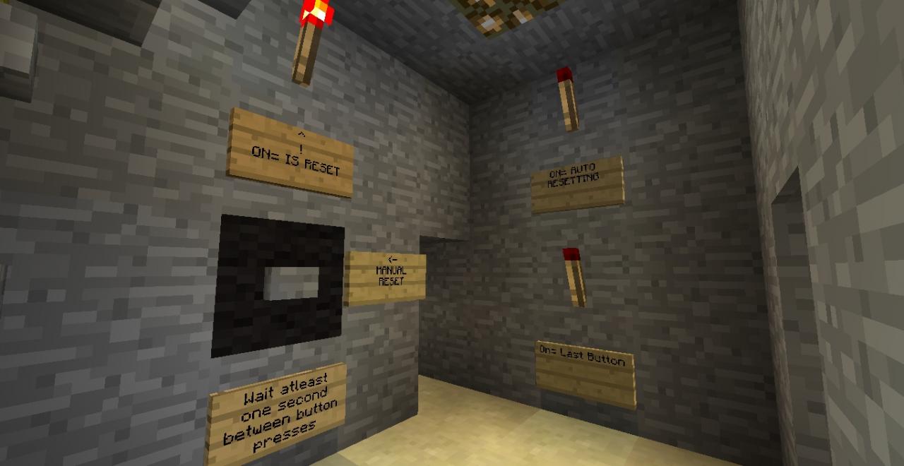 Over-complicated, Self-made combination lock Minecraft Map