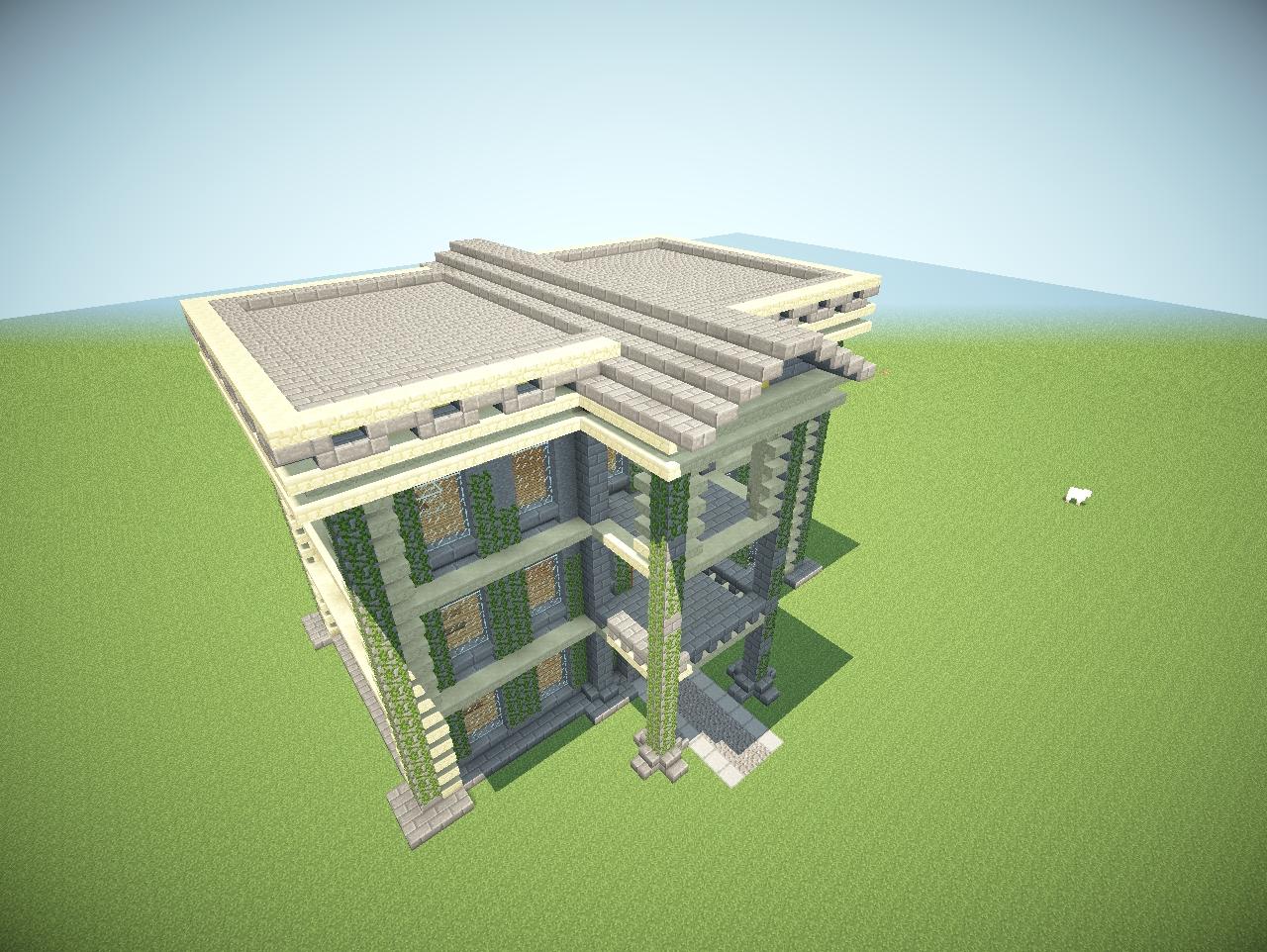 Modern House (Planned as a Bank) Minecraft Map