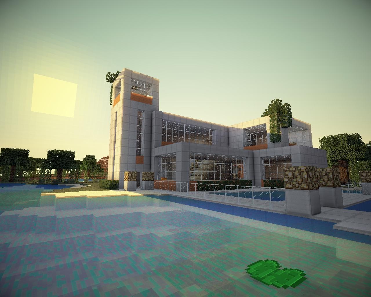 Modern House (orange detailes) Minecraft Map
